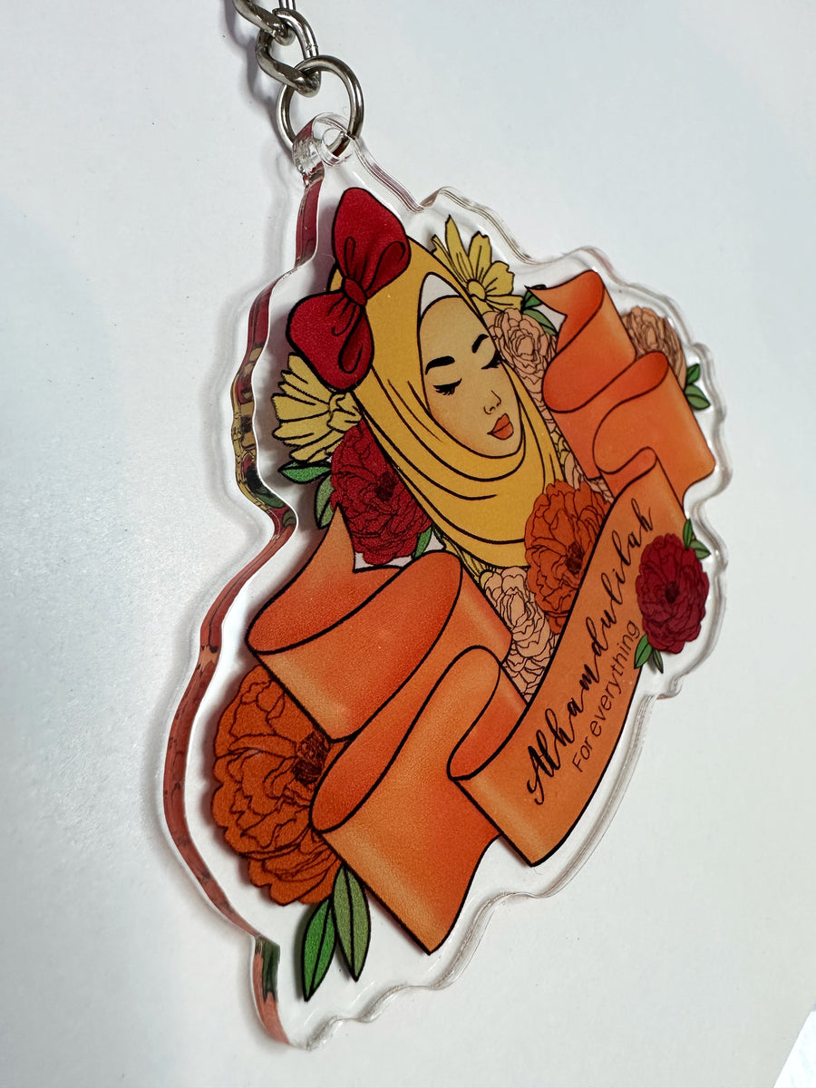 Keyring- 'Alhamdulilah for Everything'- Featuring Hijabi – Tassycrafty