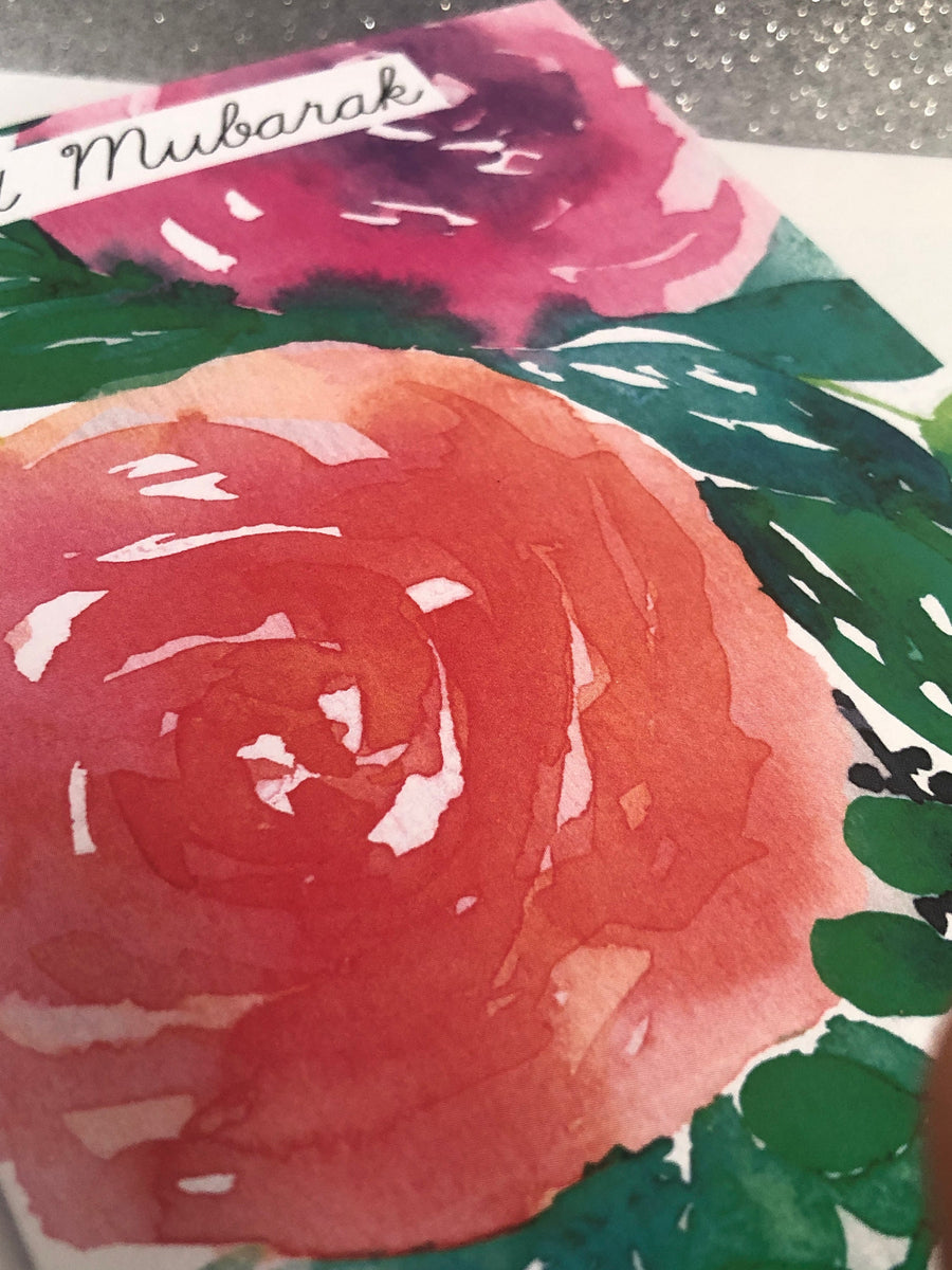 Eid Cards - Pack of 6 or single one- Modern Watercolour Floral Eid Car ...